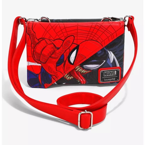 Loungefly | Bags | Loungefly Marvel Spiderman Venom Split Crossbody Bag ...
